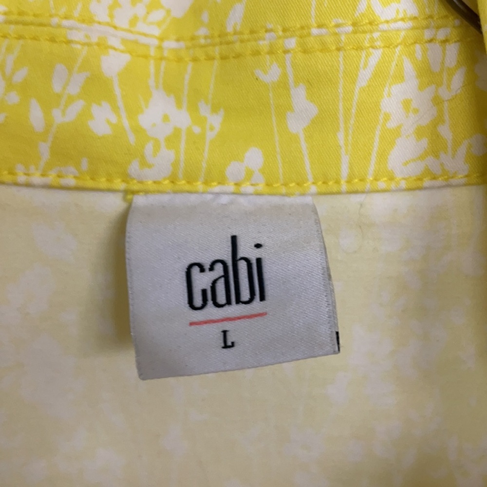 Cabi Yellow Utility Jacket Denim Style Floral - Gem